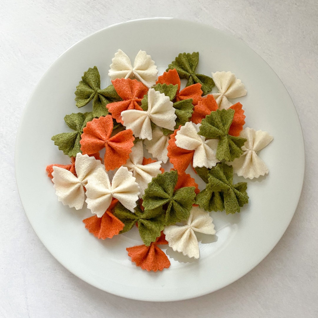 Felt Food Bow Tie Pasta Play Food Felt Toys Pretend Bow Tie Pasta Eco ...