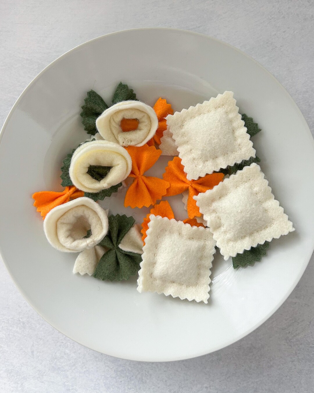 Felt Pasta Set, Play Food | Felt Toys | Pretend Bow Tie Pasta | Eco ...