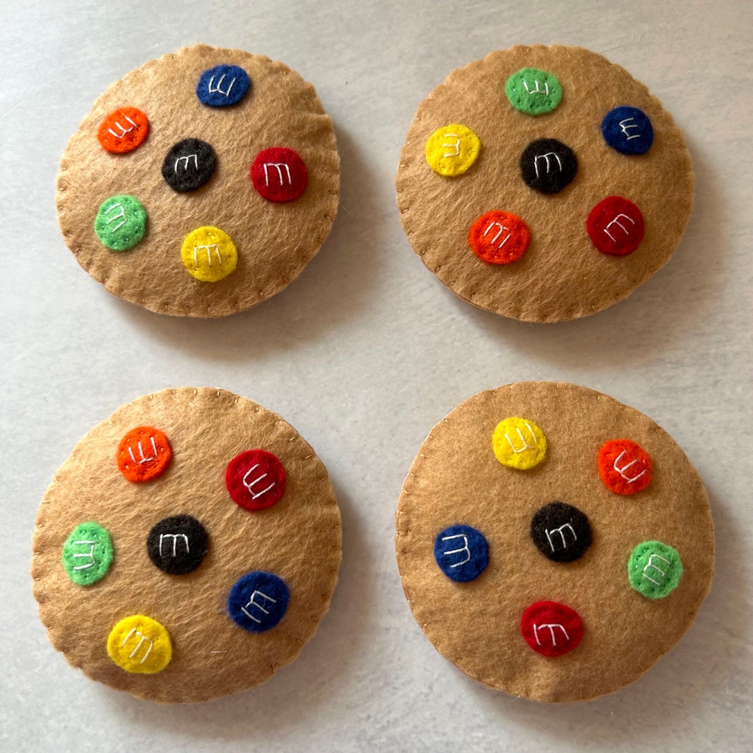 Felt M&M Cookies | Felt Pretend Food | Eco Friendly Pretend Food | Felt ...