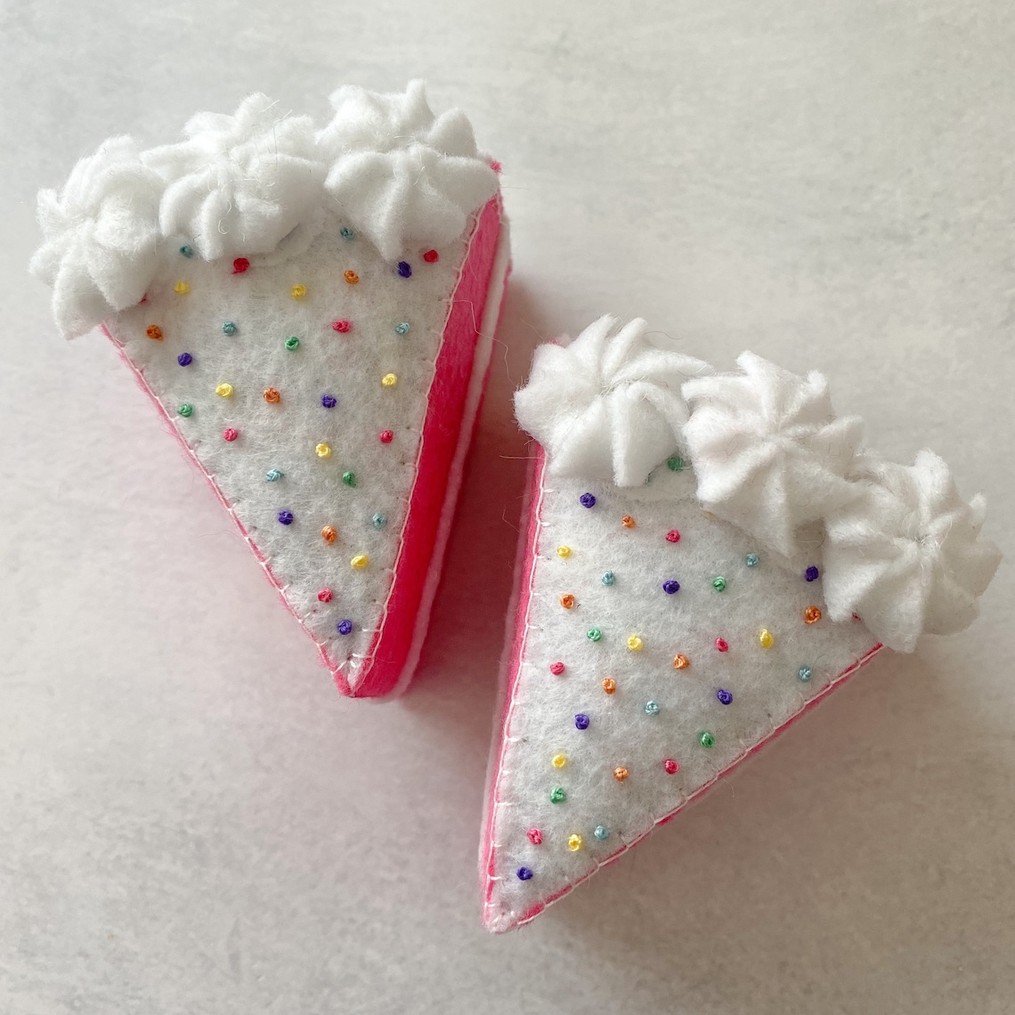 Felt Sprinkle Cake | Felt Cake Slices | Felt Pretend Food | Eco ...