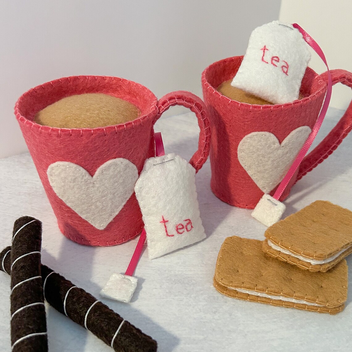 Felt Tea Set | Play Food | Felt Toys | Pretend Cookies | Eco Friendly ...