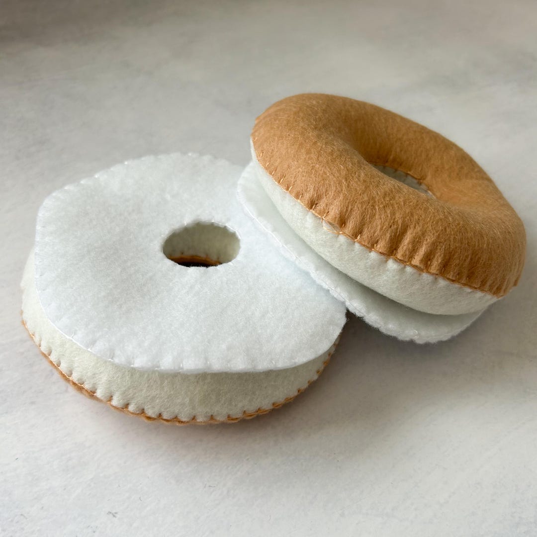 Felt Plain Bagel | Play Food | Felt Toys | Eco Friendly Toy Food - Etsy