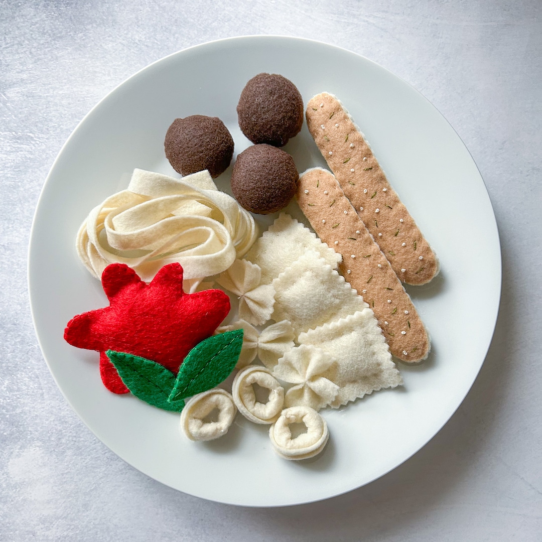 Felt Food Pasta Play Food Felt Toys Pretend Bow Tie Pasta Eco Friendly ...