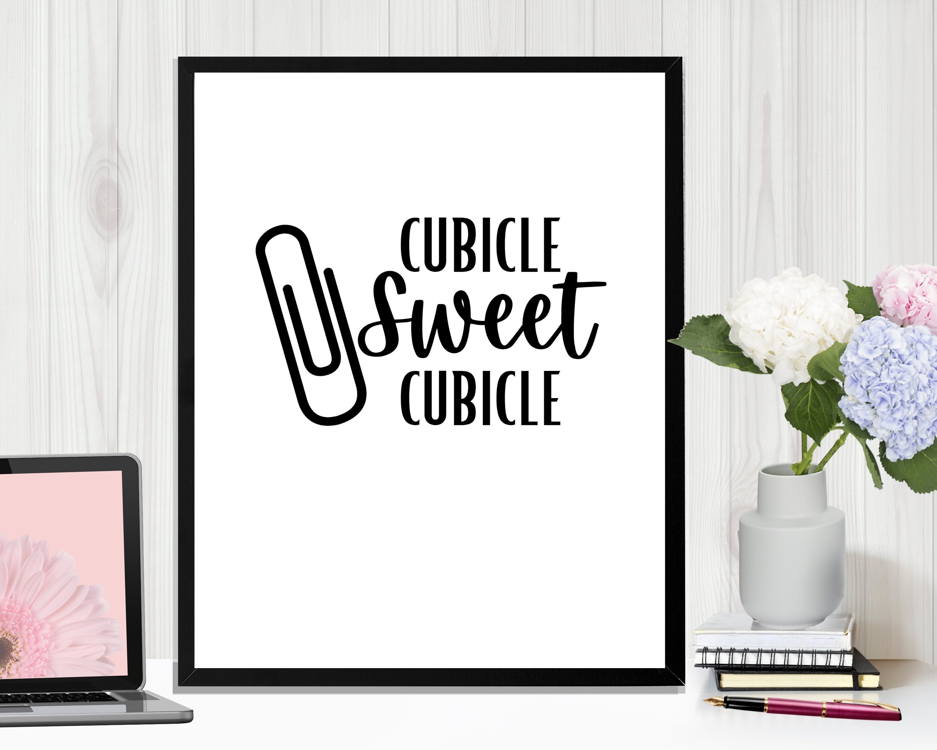 Cubicle Sweet Cubicle Decor, Printable Quote Sign, Cute Office Wall Art ...