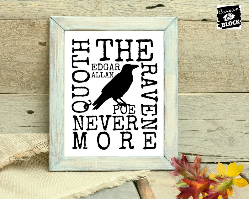 Literary Quote Print, Edgar Allan Poe Poem Print Digital Download ...