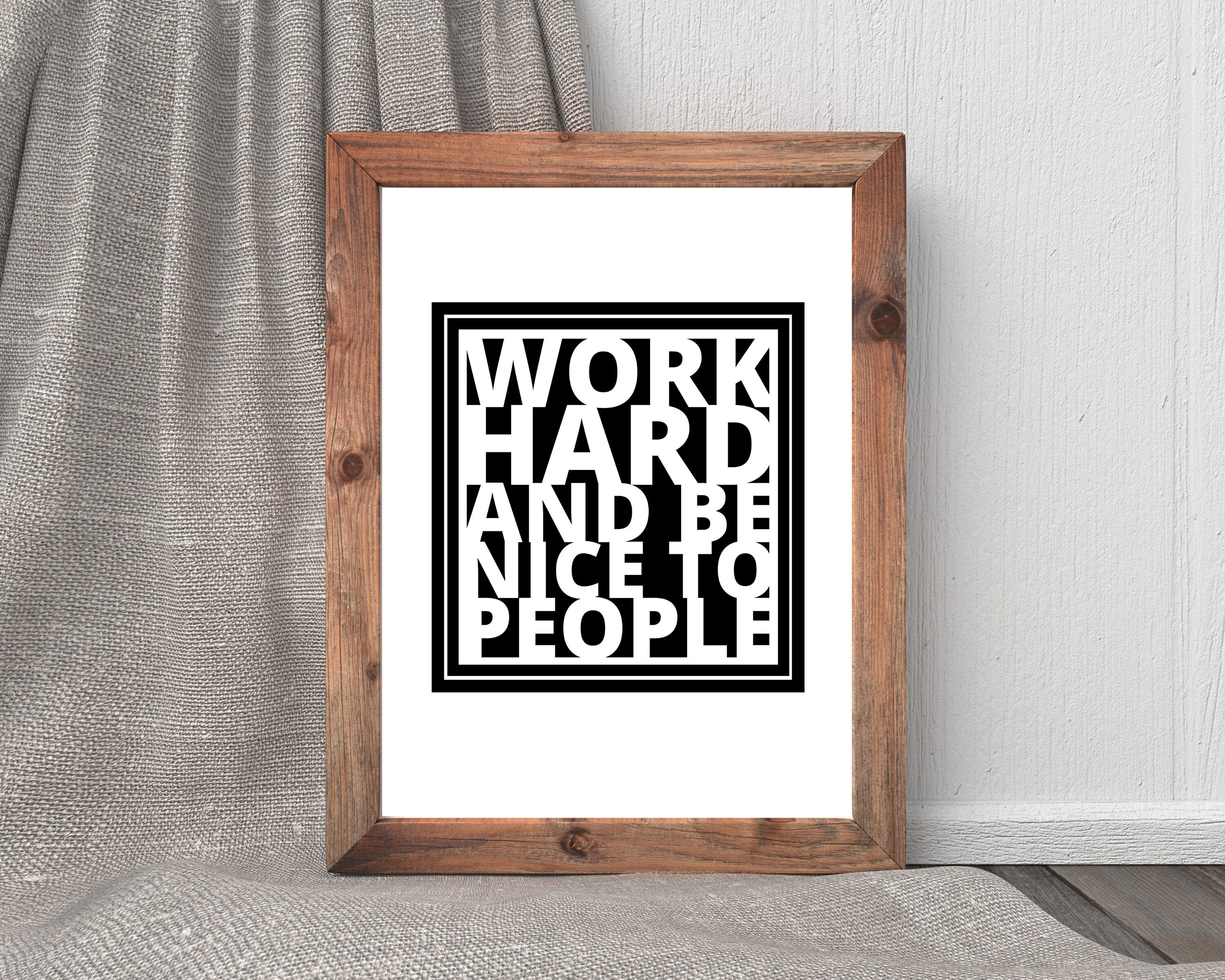 Work Hard and Be Nice to People Digital Abstract Wall Art Print ...