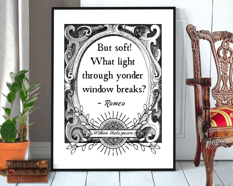 Romeo and Juliet Quote, Shakespeare Print Download, Literary Wall Art ...