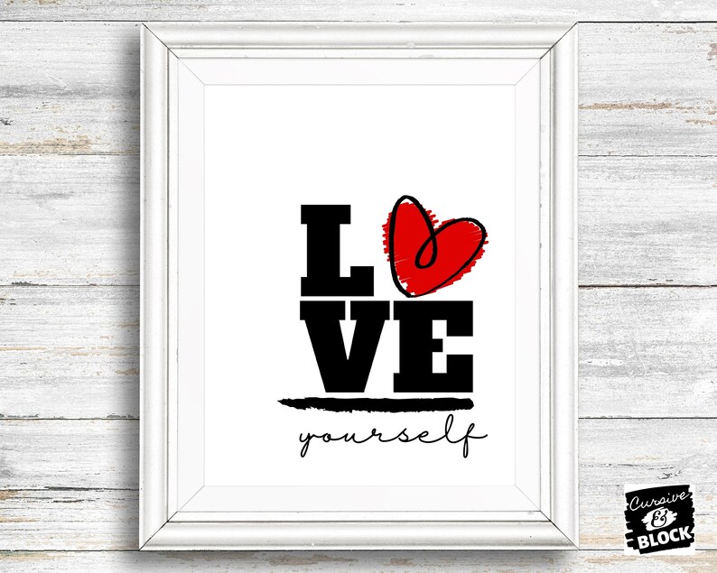 Self Esteem Self Care Printable, Love Yourself Affirmation Quotes ...