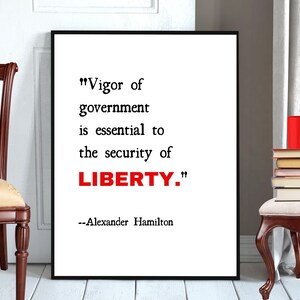 Alexander Hamilton Poster History Quote Print, Famous American Art ...