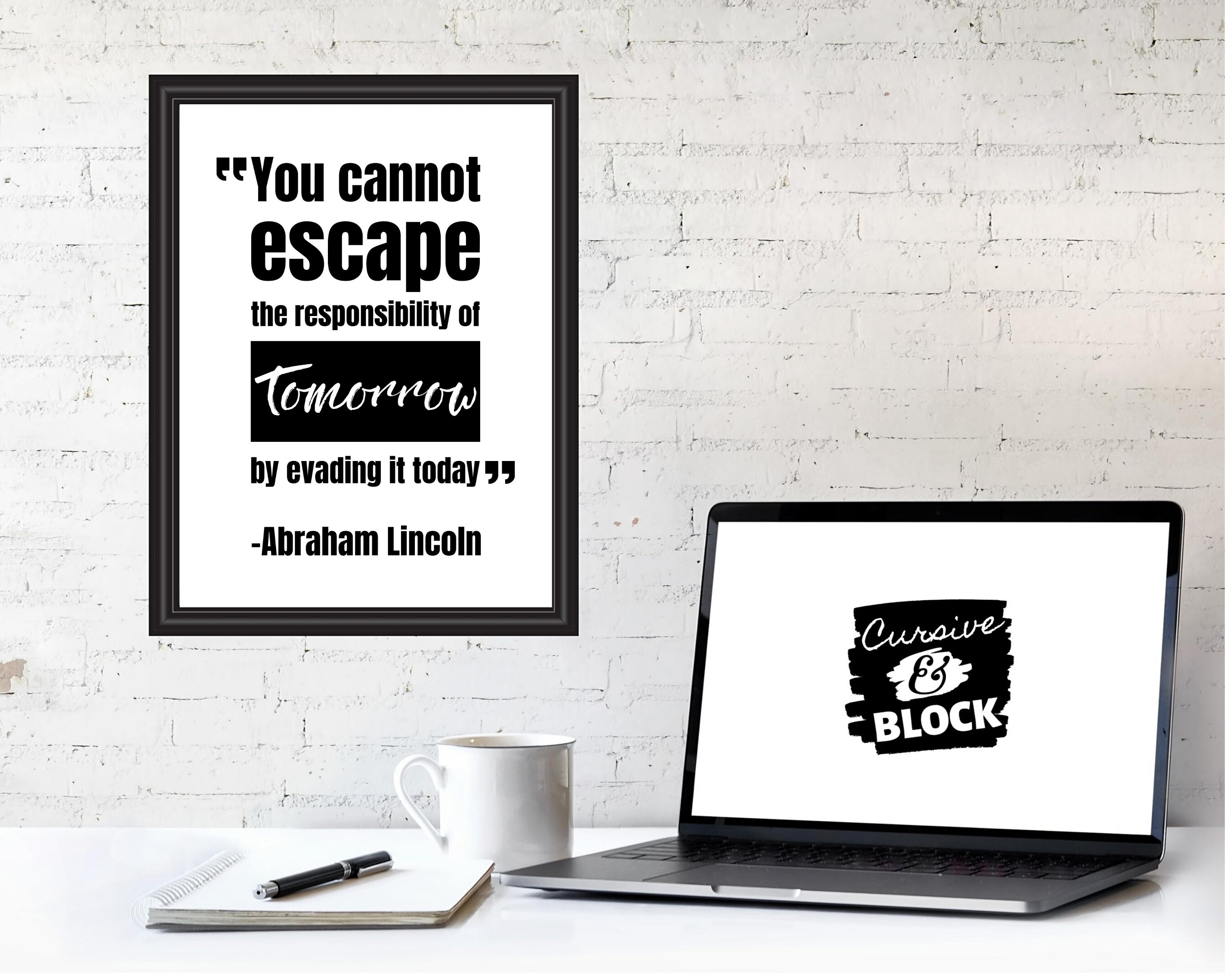Motivational Quote Printable by Abraham Lincoln, Entrepreneur Wall Art ...