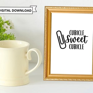 Mini Cubicle Sign Cute Cubicle Decor for Women Small Desk Sign ...