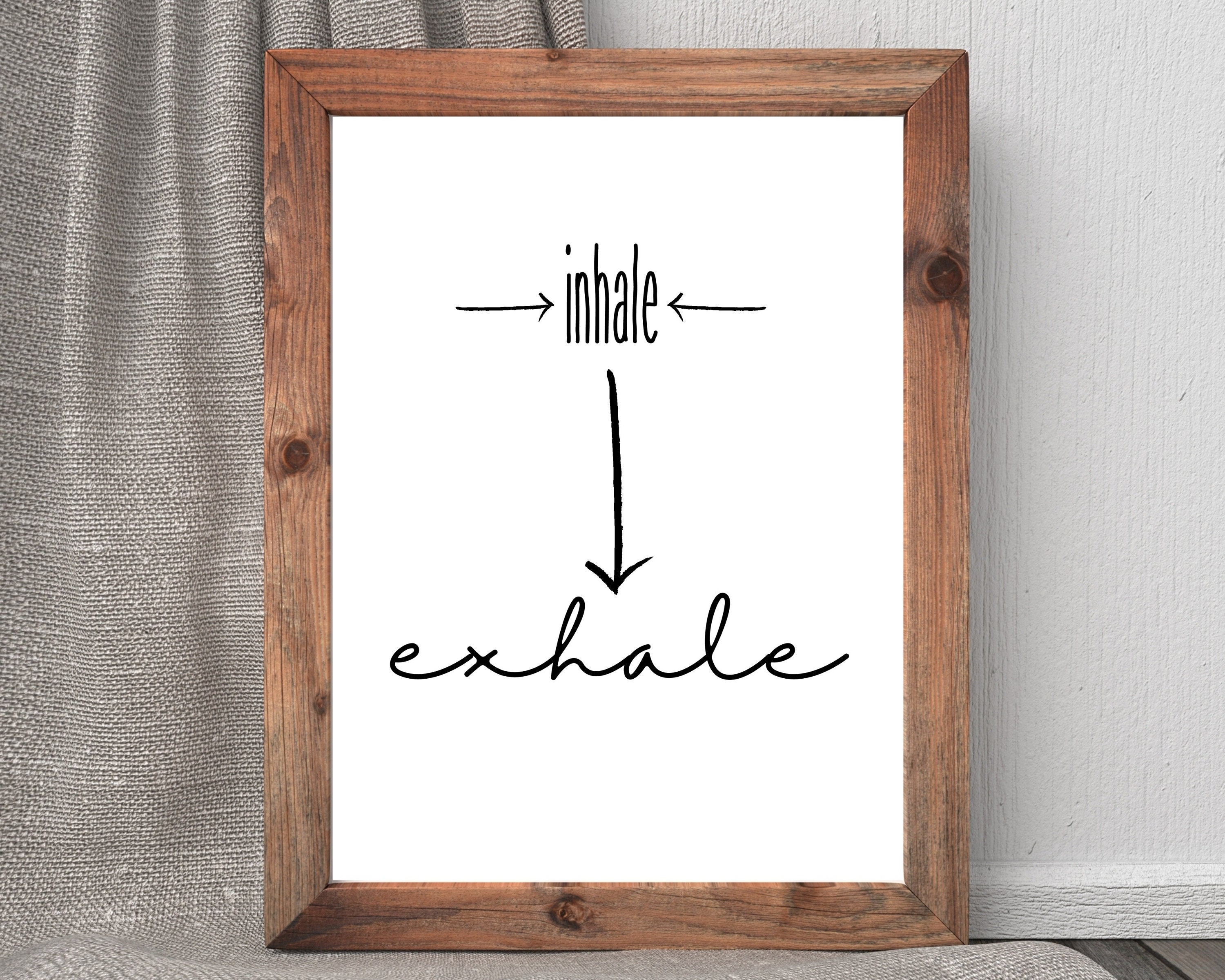 Inhale Exhale Yoga Poster Digital Download Mindfulness Mantra | Etsy