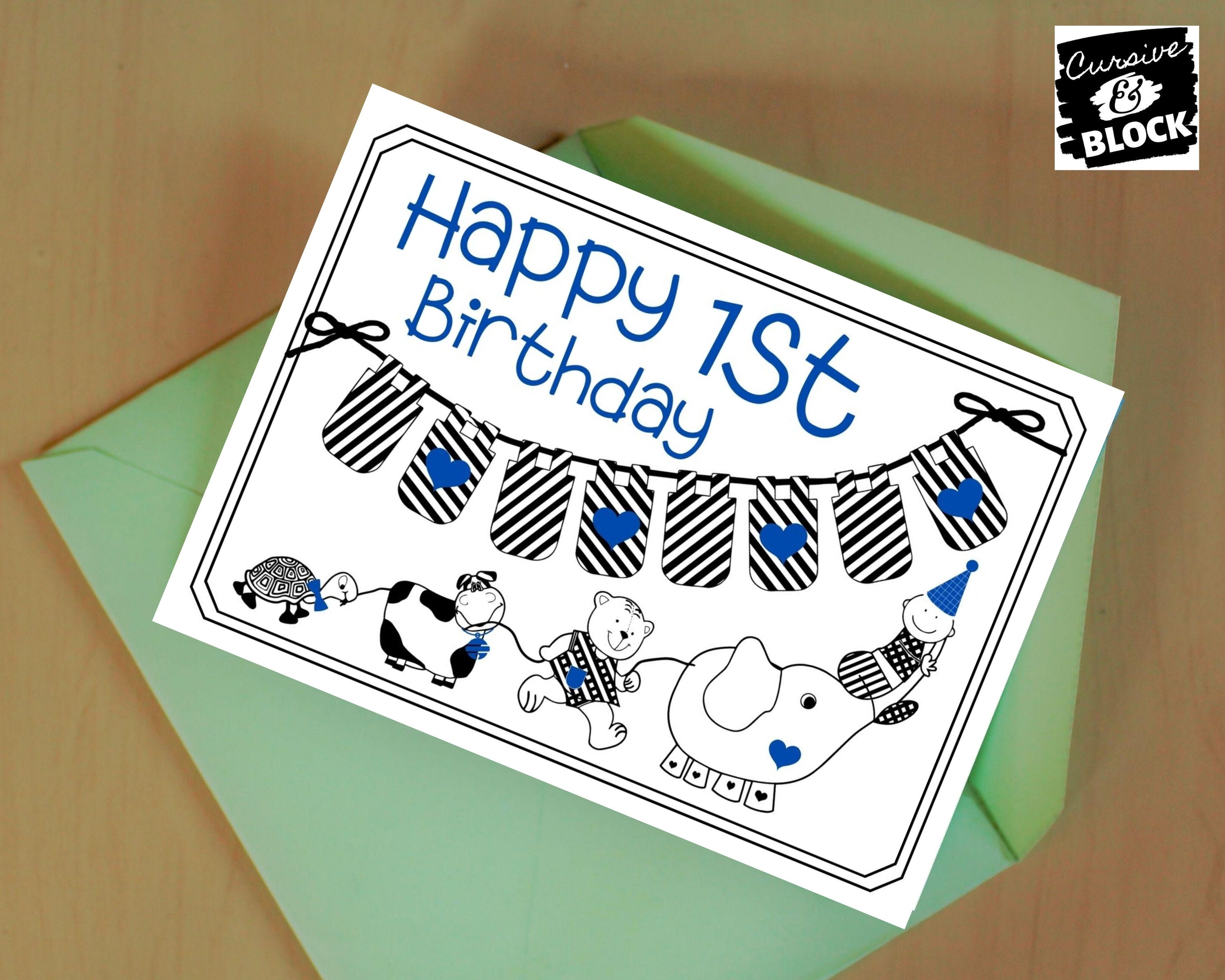 Happy 1st Birthday First Birthday Card Little Boy Card | Etsy