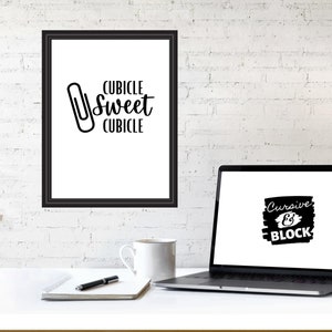 Cubicle Sweet Cubicle Decor Printable Quote Sign Cute Office | Etsy