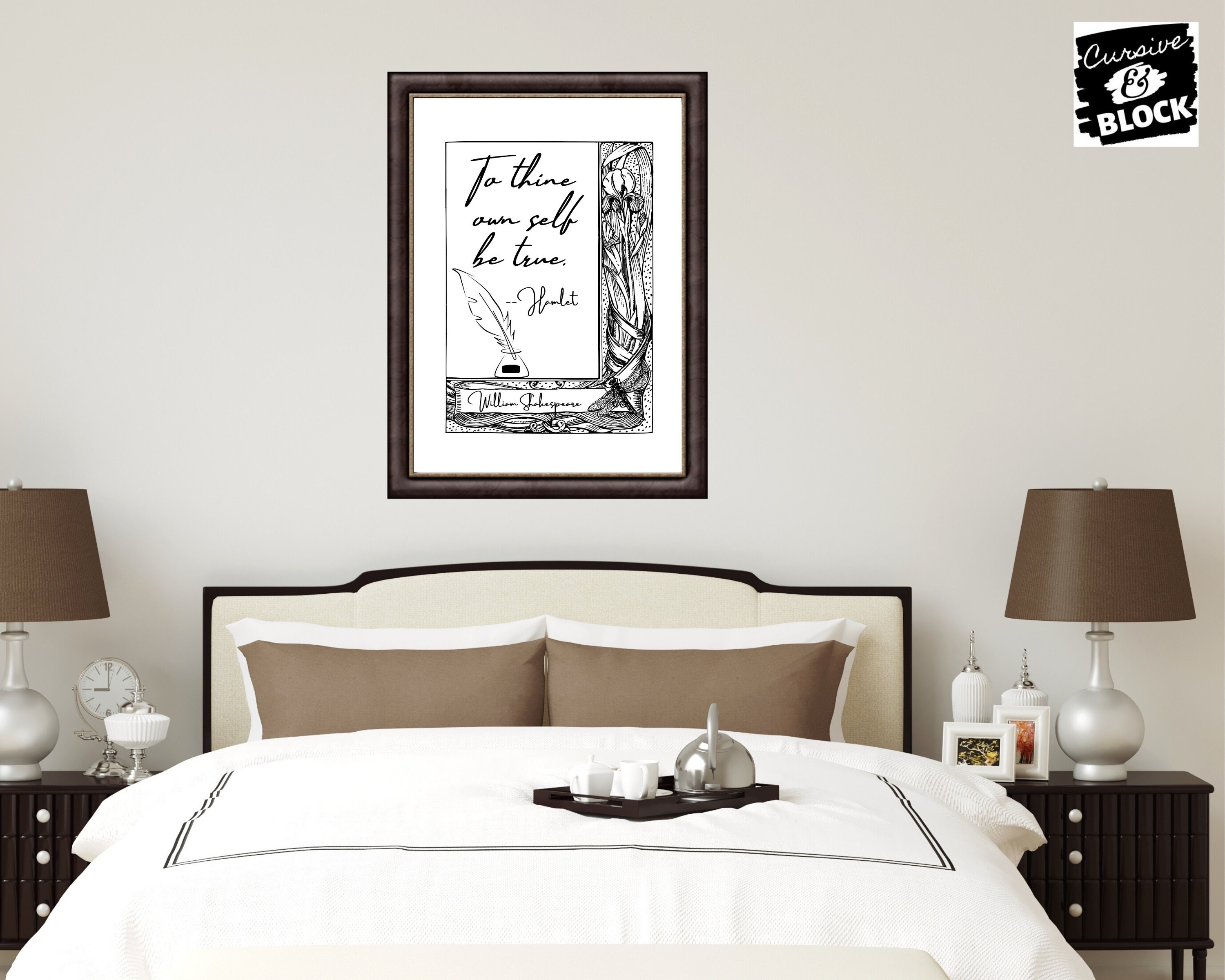 Shakespeare Quote to Thine Own Self Be True Literary Print, Printable ...