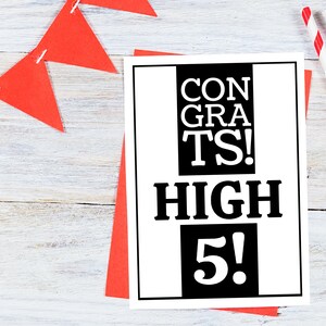 High Five Congratulations Congrats Digital Download Printable Card - Etsy