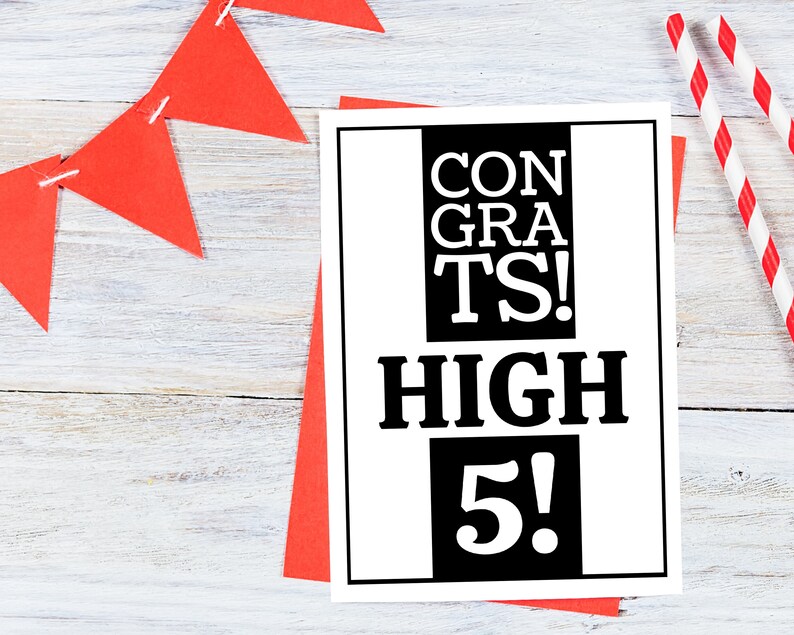 High Five Congratulations Congrats Digital Download Printable Card - Etsy