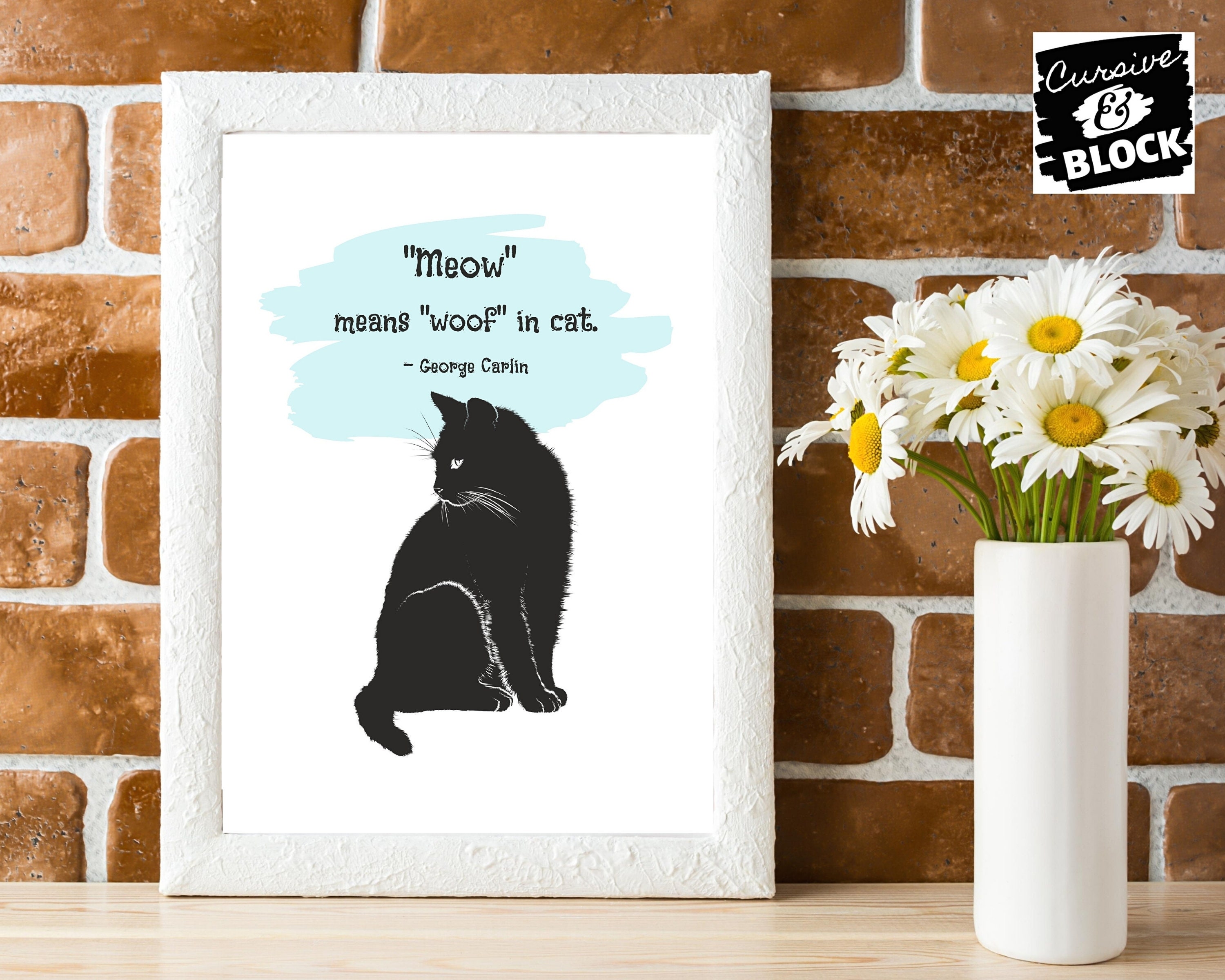 Funny Cat Poster Cat Lovers Quote Print by George Carlin - Etsy