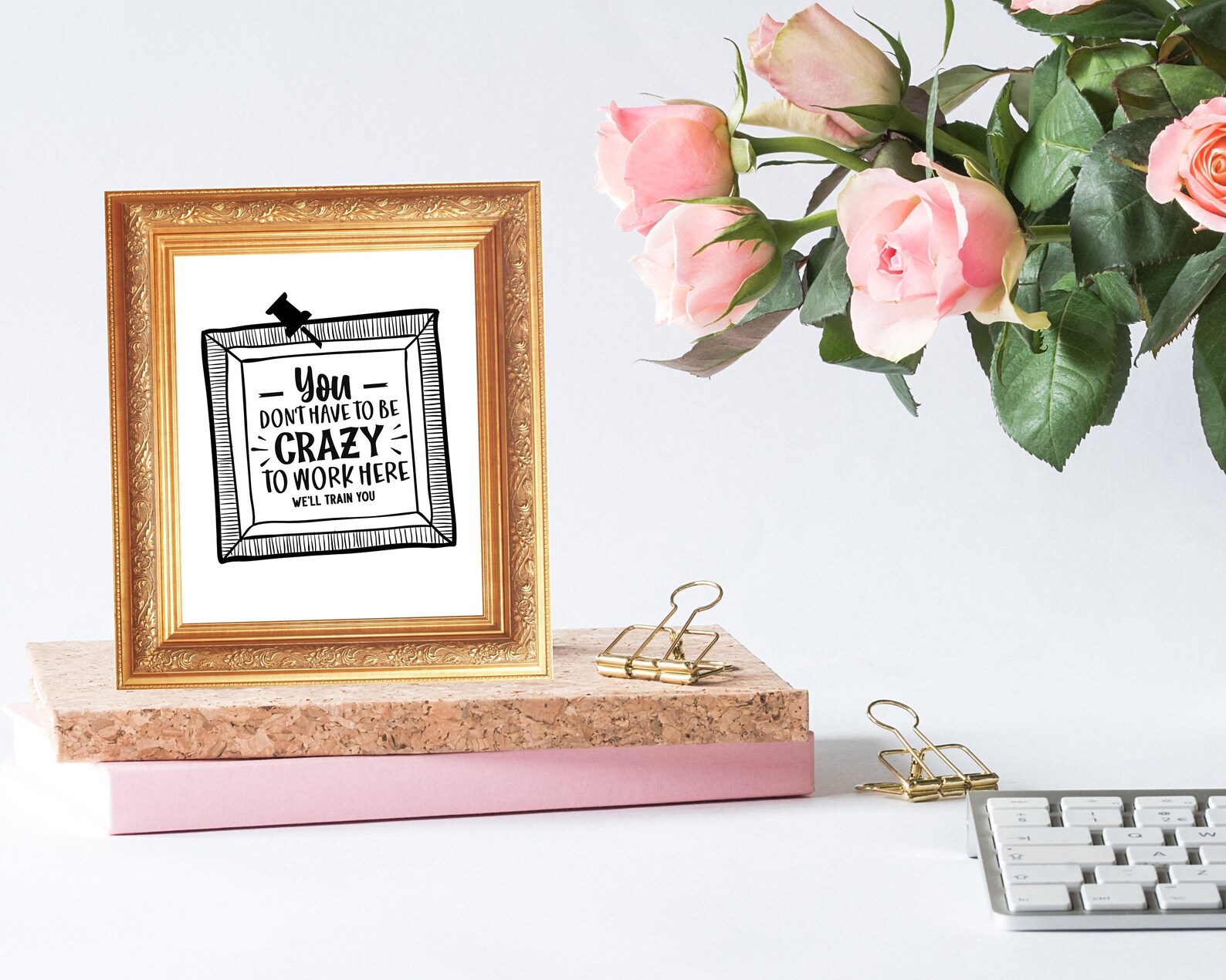 Funny Cubicle Art for Women Small Cute Desk Decor Crazy to - Etsy