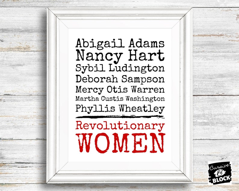 Revolutionary Women Feminism Poster, Colonial American Revolution ...