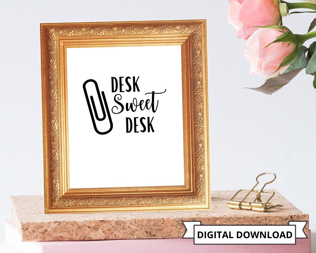 Cute Desk Sweet Desk Decor for Women Printable Small Office Desk Art ...
