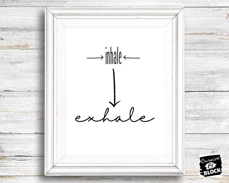 Inhale Exhale Yoga Poster Digital Download, Mindfulness Mantra Gym Sign ...