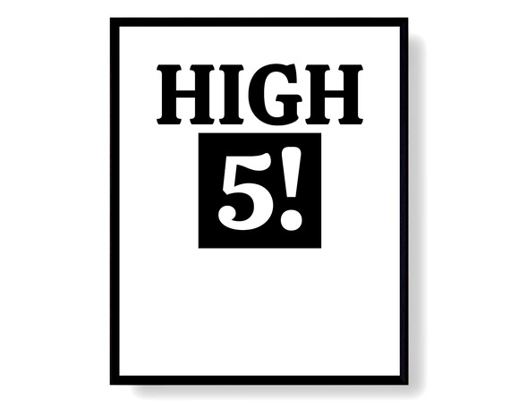 Positive Quotes Printable Wall Art High Five Motivational - Etsy