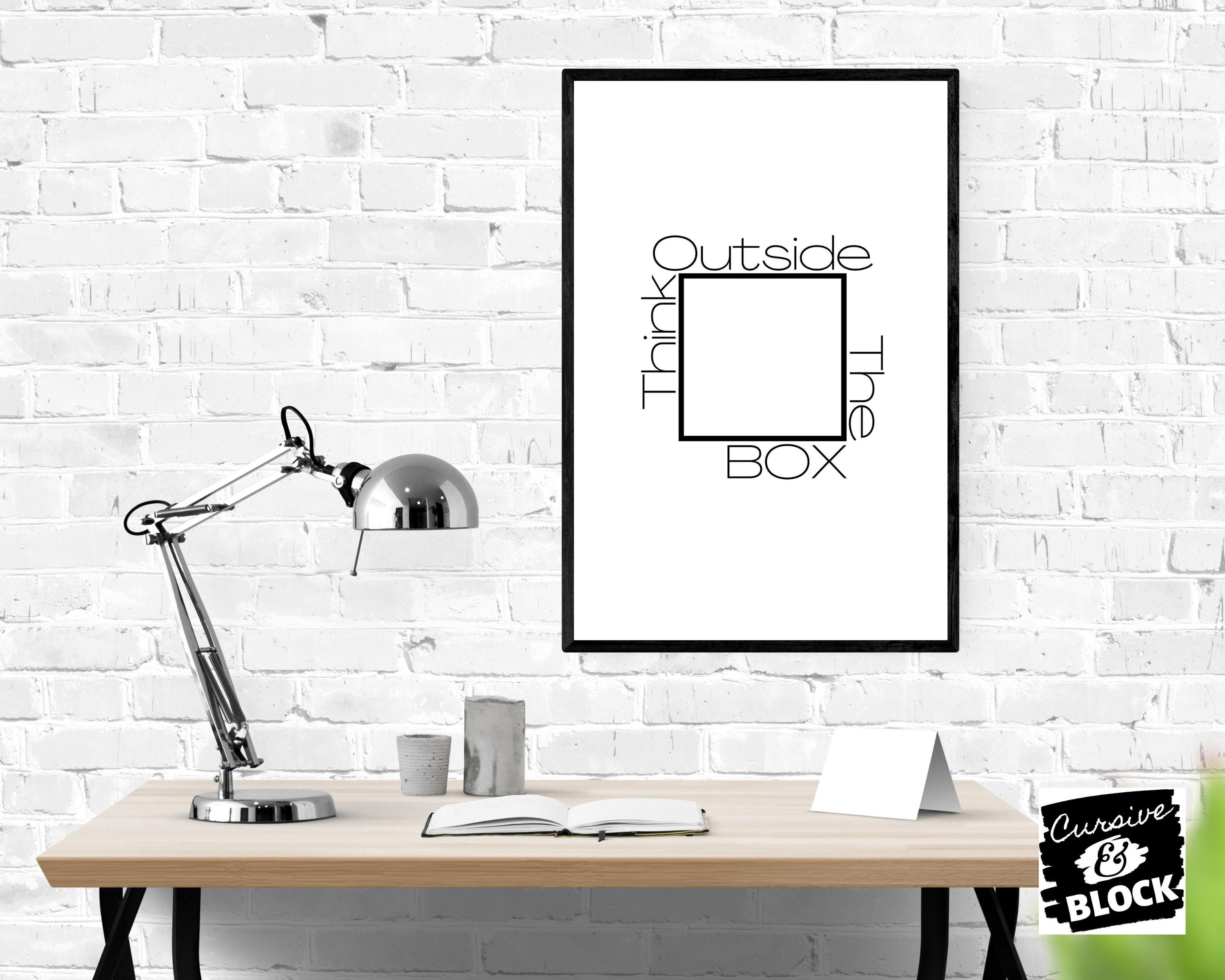 Downloadable Art Quote Print, Word Poster Motivational Sign, Think ...