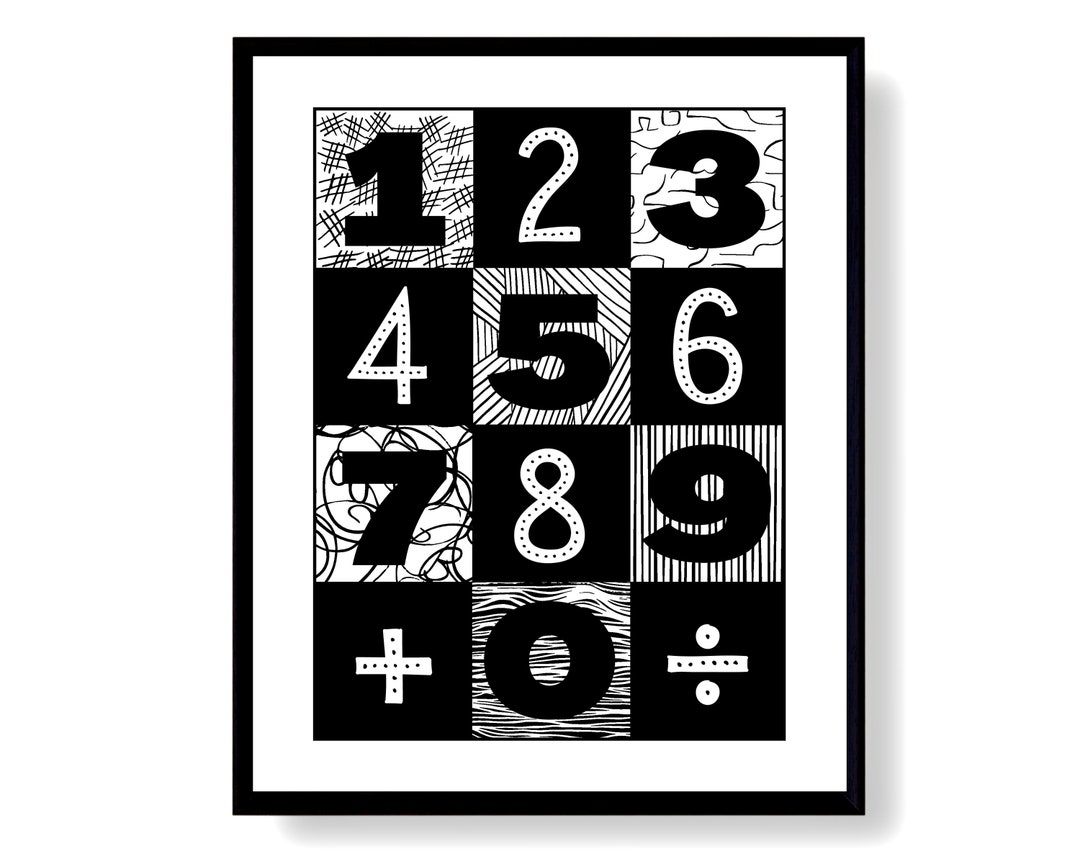 Numbers Print Abstract Art Math Poster Instant Download - Etsy