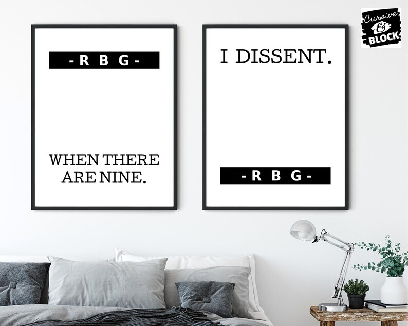 Supreme Court Ruth Bader Ginsburg Notorious RBG Printable Wall Art Set ...