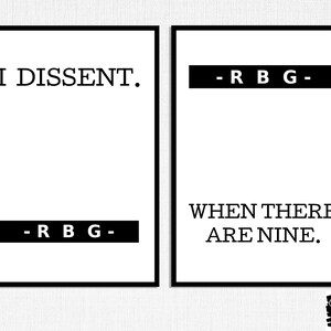 Supreme Court Ruth Bader Ginsburg Notorious RBG Printable Wall Art Set ...