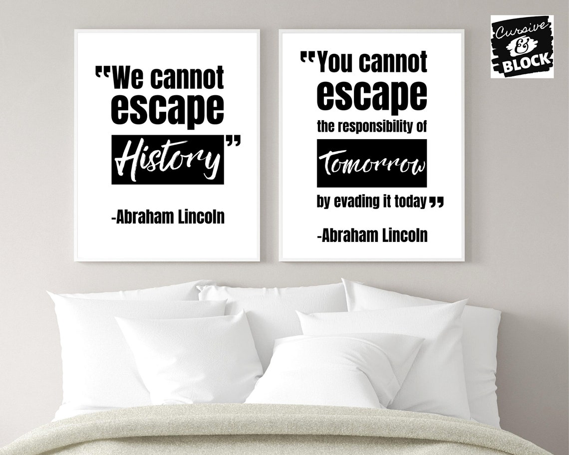 Wall Art Set Printable Abraham Lincoln American History - Etsy