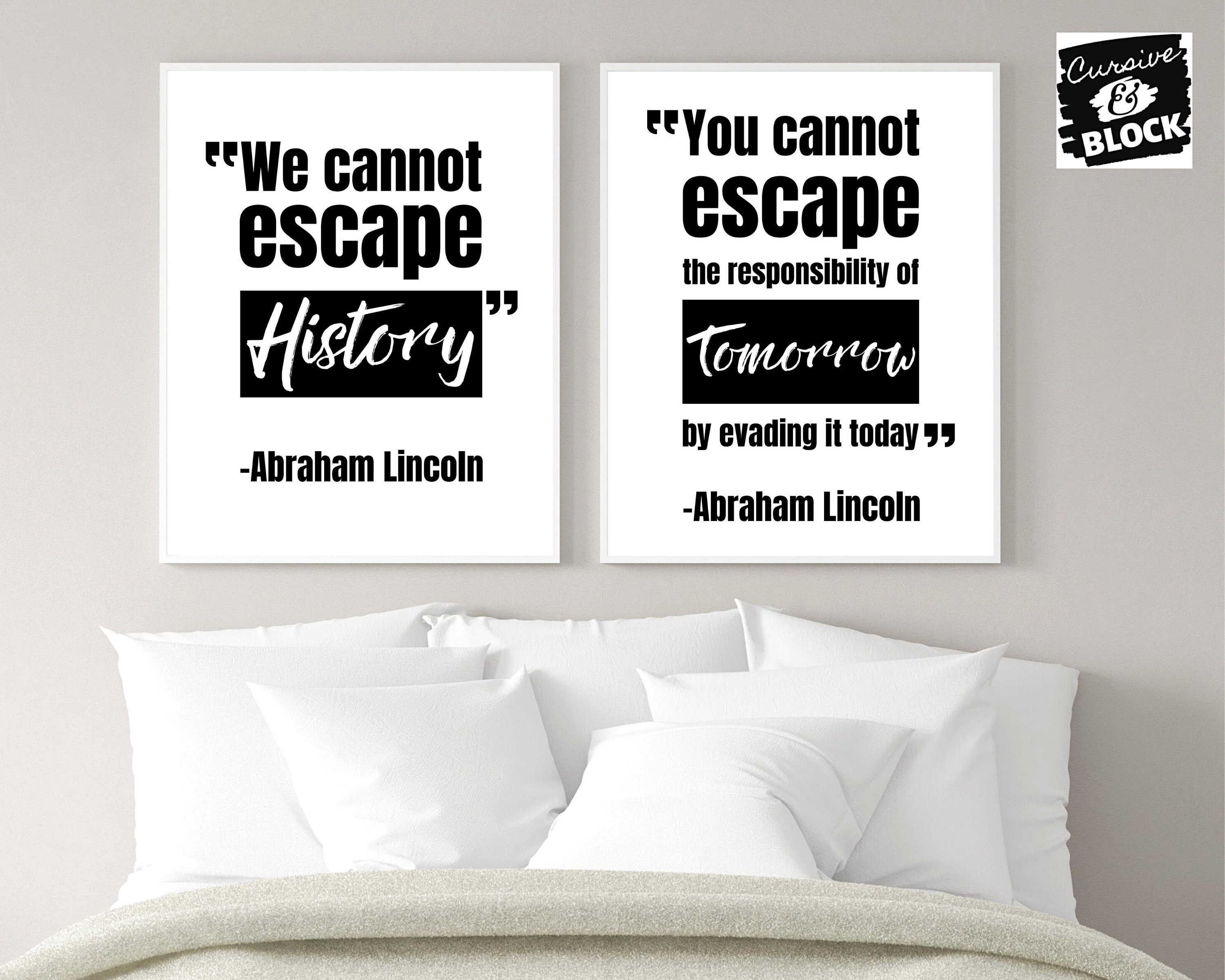 Wall Art Set Printable Abraham Lincoln American History - Etsy