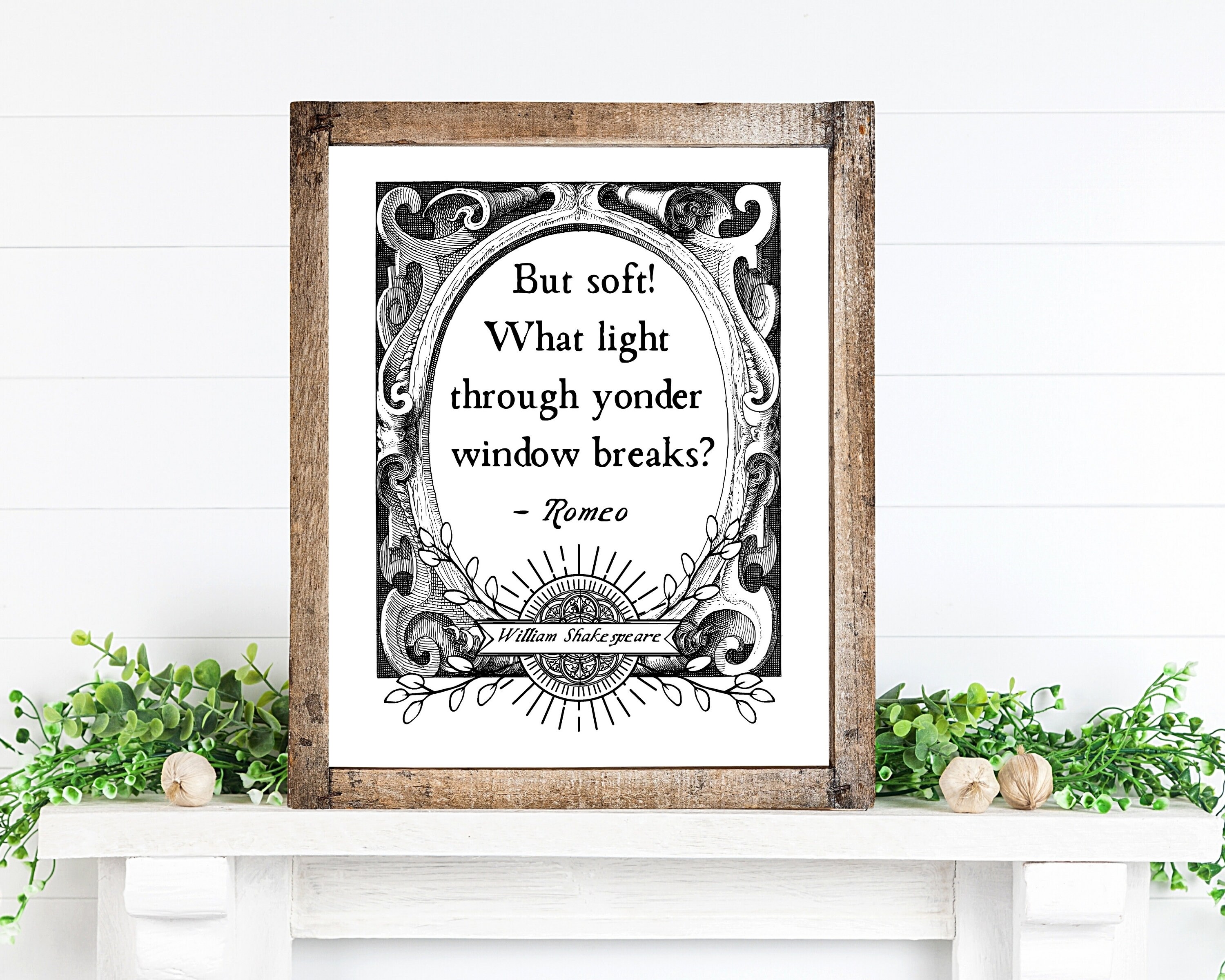 Romeo and Juliet Quote, Shakespeare Print Download, Literary Wall Art ...