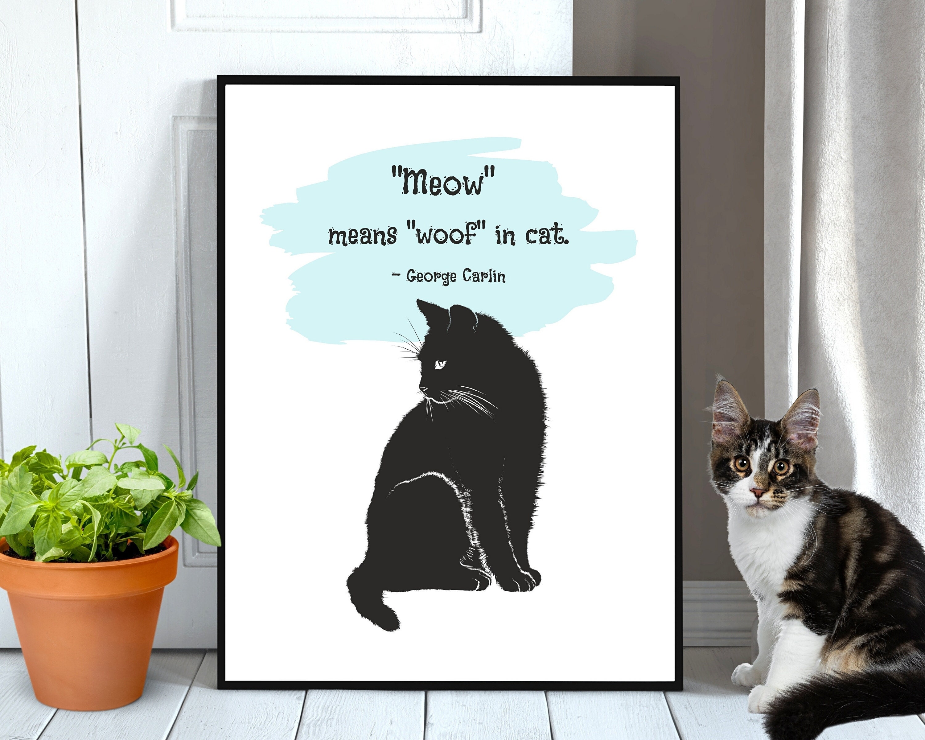 Funny Cat Poster Cat Lovers Quote Print by George Carlin - Etsy