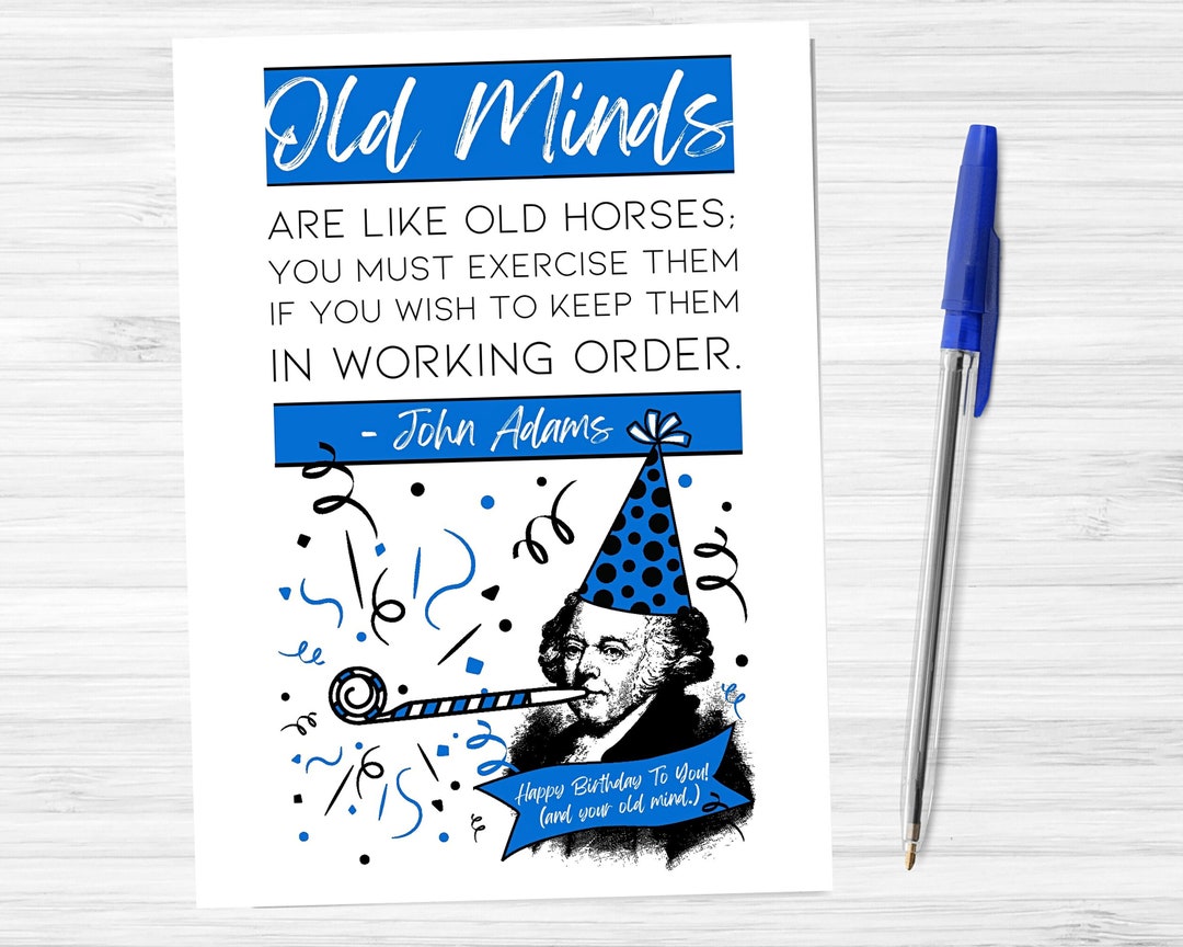 Rude Birthday Card Printable With Sarcastic Old Age History Buff Quote ...