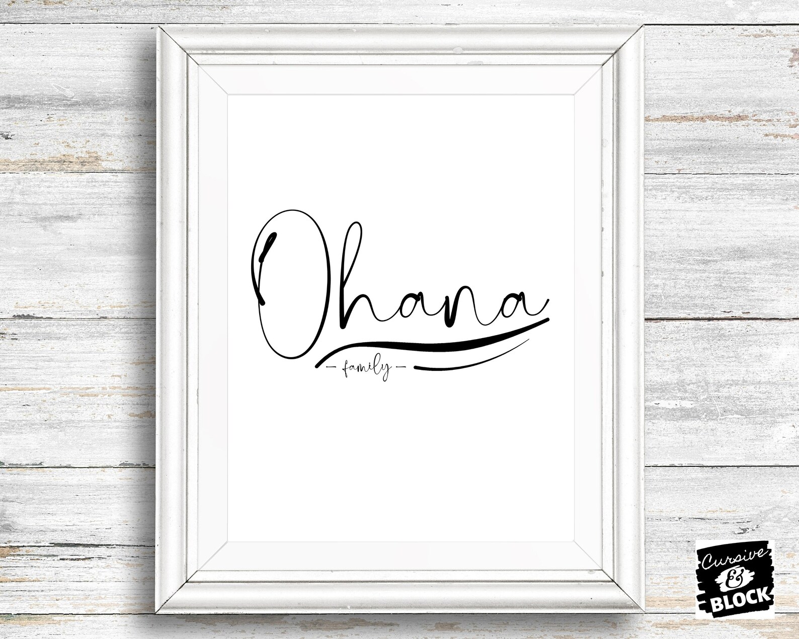 Ohana Sign Printable Word Art Family Minimalistic Poster - Etsy