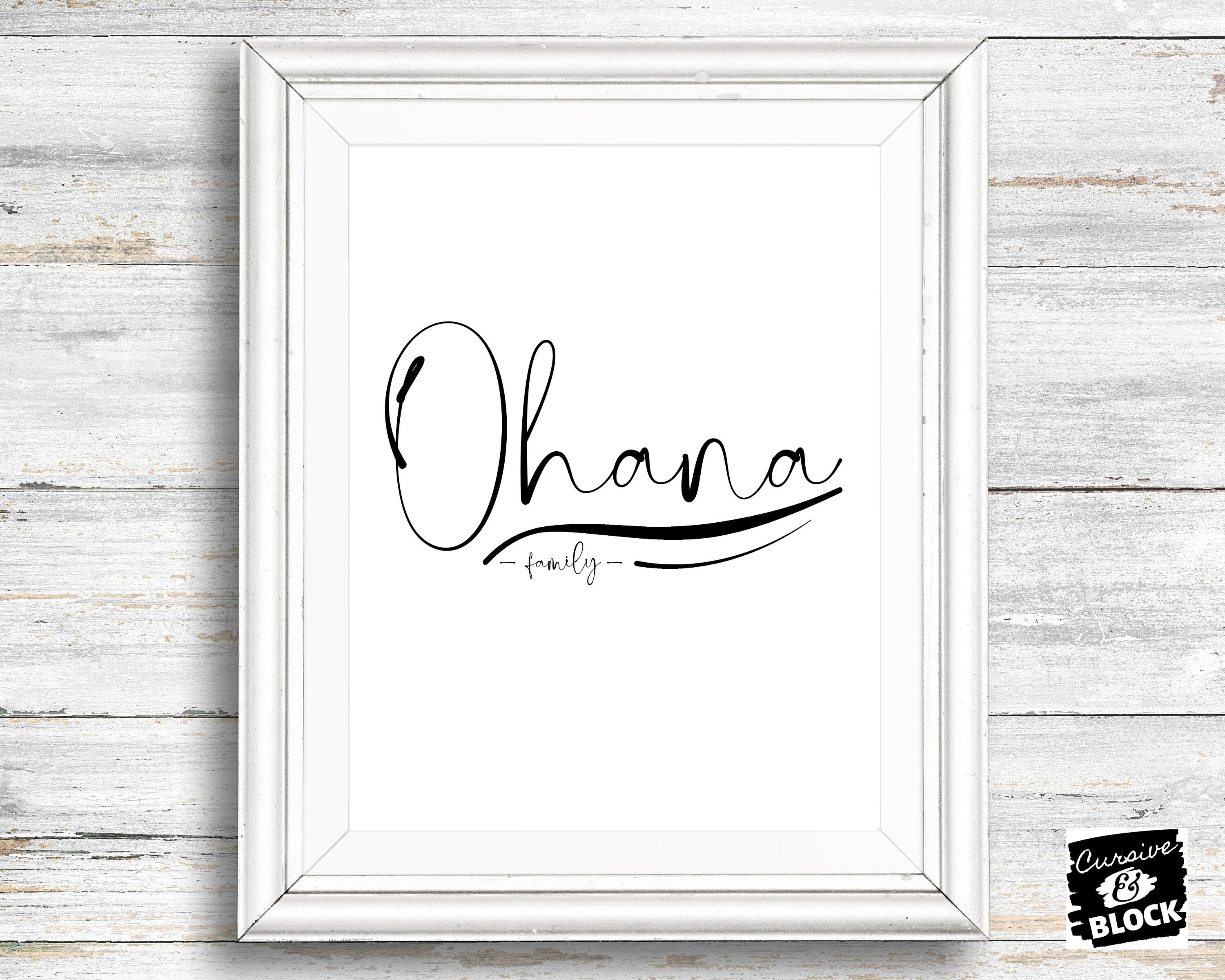 Ohana Sign Printable Word Art Family Minimalistic Poster - Etsy