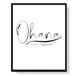 Ohana Sign Printable Word Art Family Minimalistic Poster - Etsy