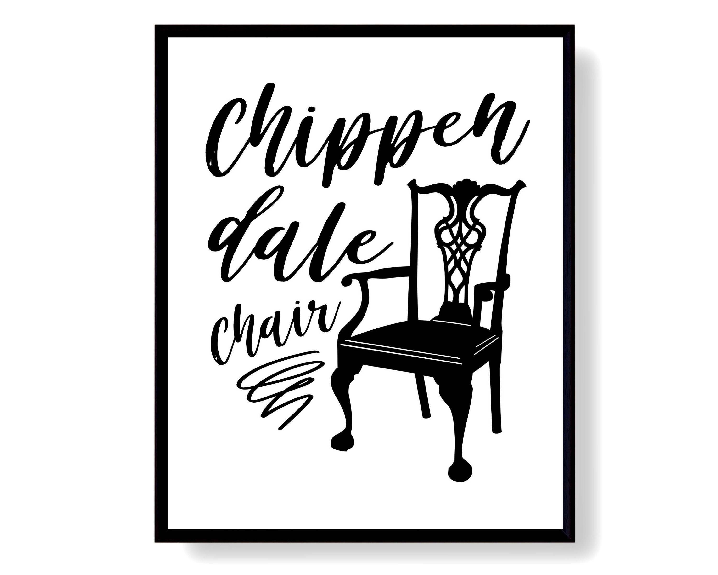 Vintage Style Wall Art Printable, Chippendale Antique Chair Furniture ...