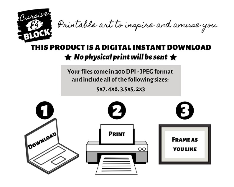 Cute Desk Accessory Small Printable Desk Decor Mini Art | Etsy