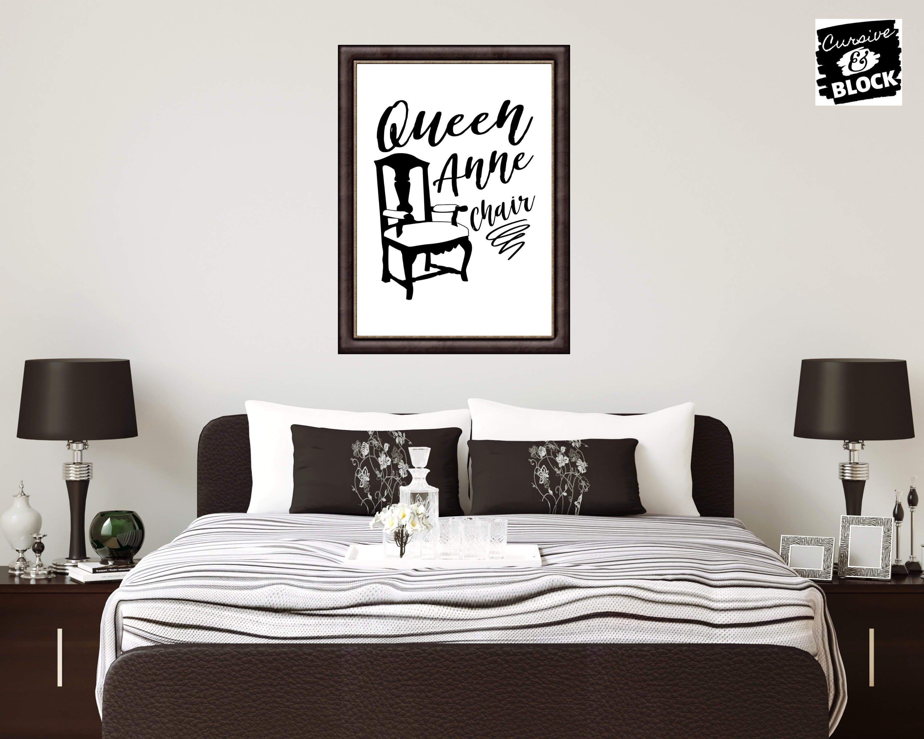 Furniture Wall Art Printable, Queen Anne Chair Print, Antique Style ...