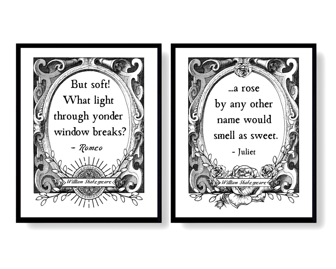 Gallery Wall Set Printables Romeo Juliet Shakespeare Literary - Etsy