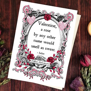 Printable Shakespeare Valentines Romantic Card Download With Romeo and ...