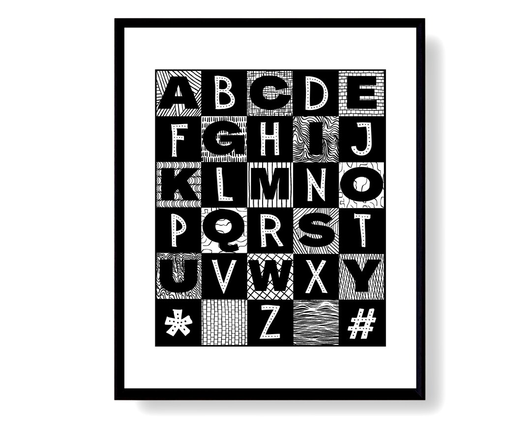 Alphabet Poster ABC Wall Art Digital Download Abstract Print - Etsy