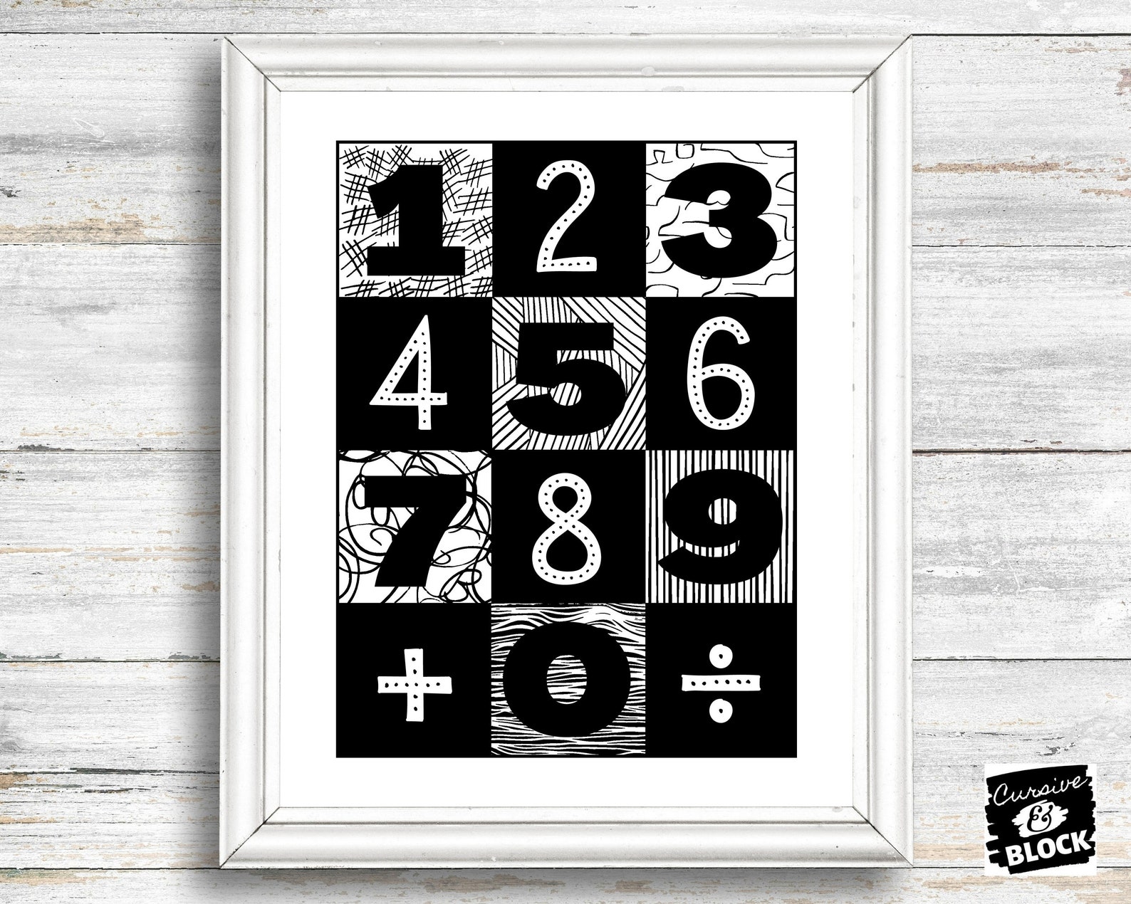 Numbers Print Abstract Art Math Poster Instant Download - Etsy