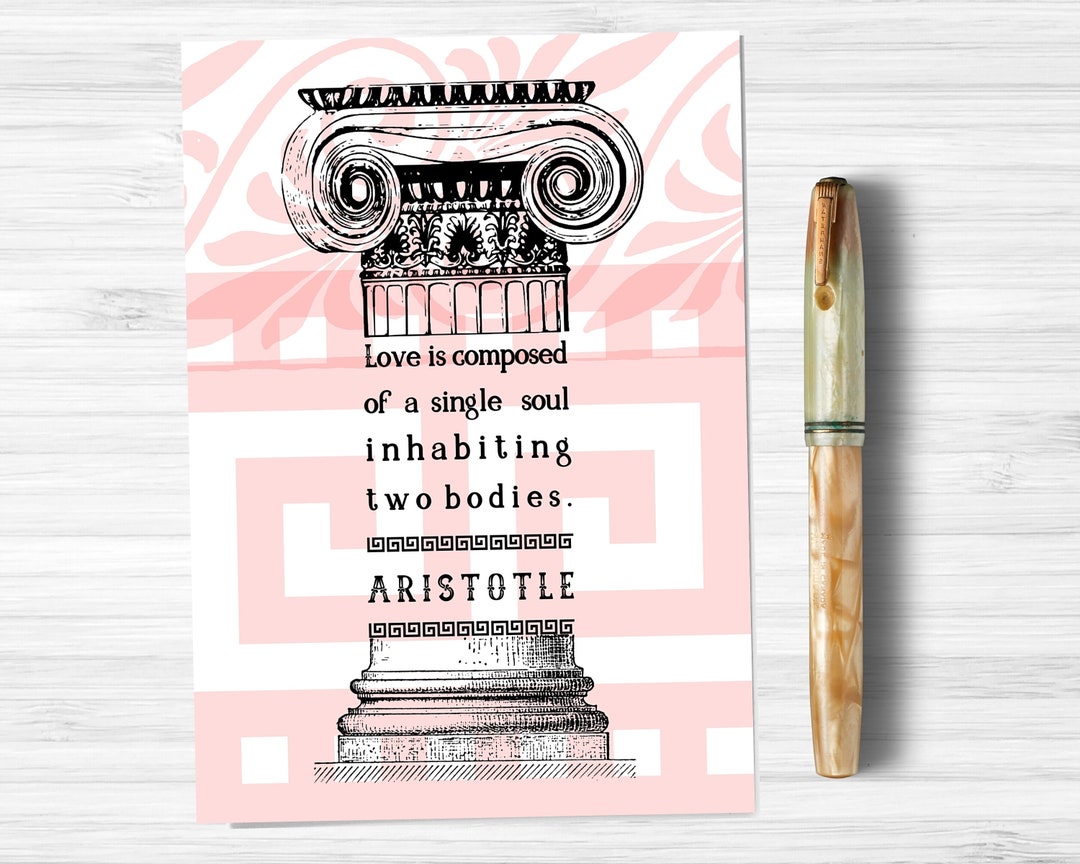 Philosophy Engagement Card Printable With Aristotle Soulmate Quote ...