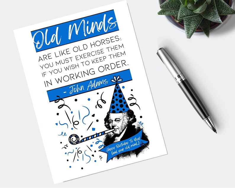 Rude Birthday Card Printable With Sarcastic Old Age History Buff Quote ...