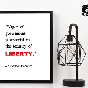 Alexander Hamilton Poster History Quote Print, Famous American Art ...