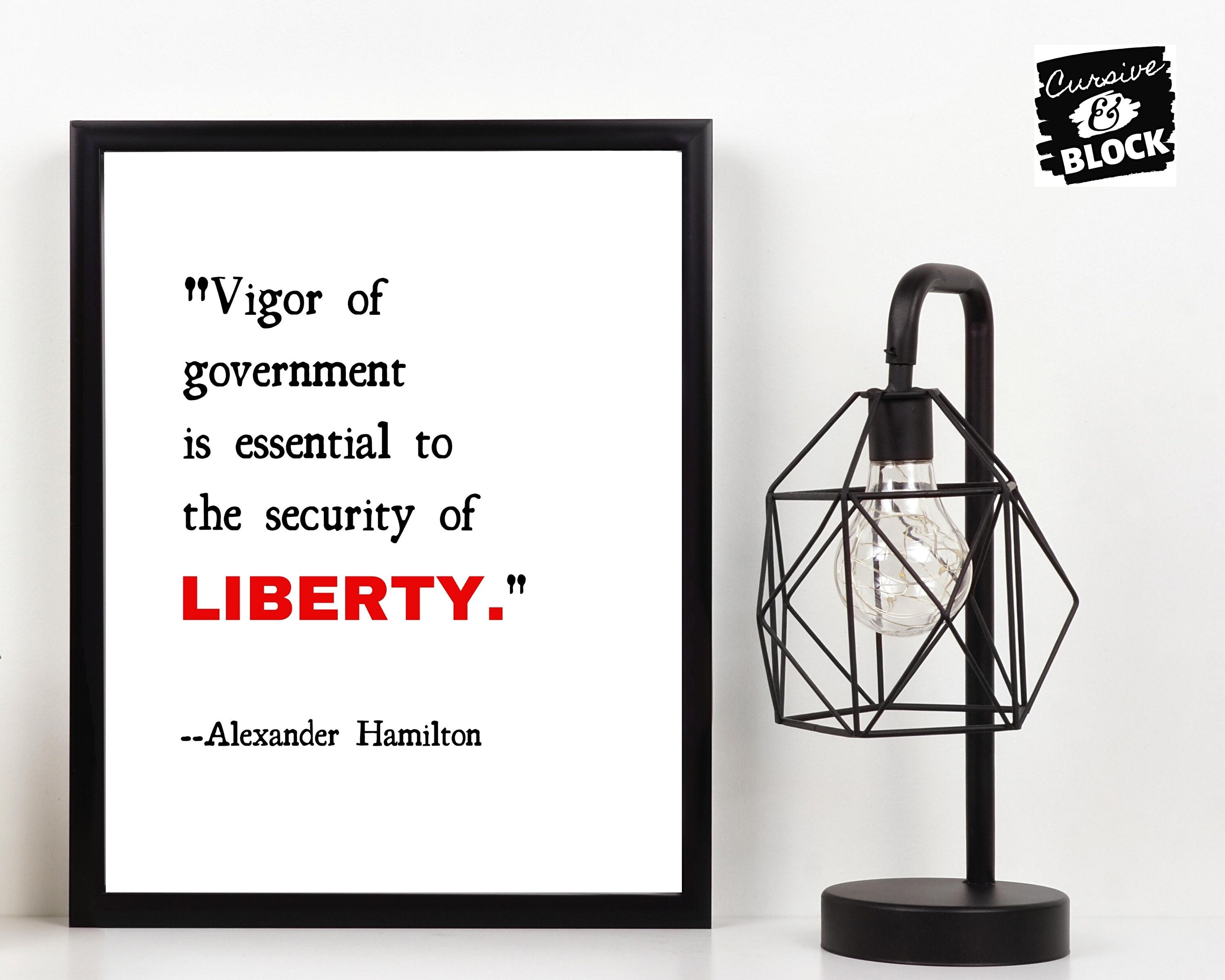 Alexander Hamilton Poster History Quote Print, Famous American Art ...